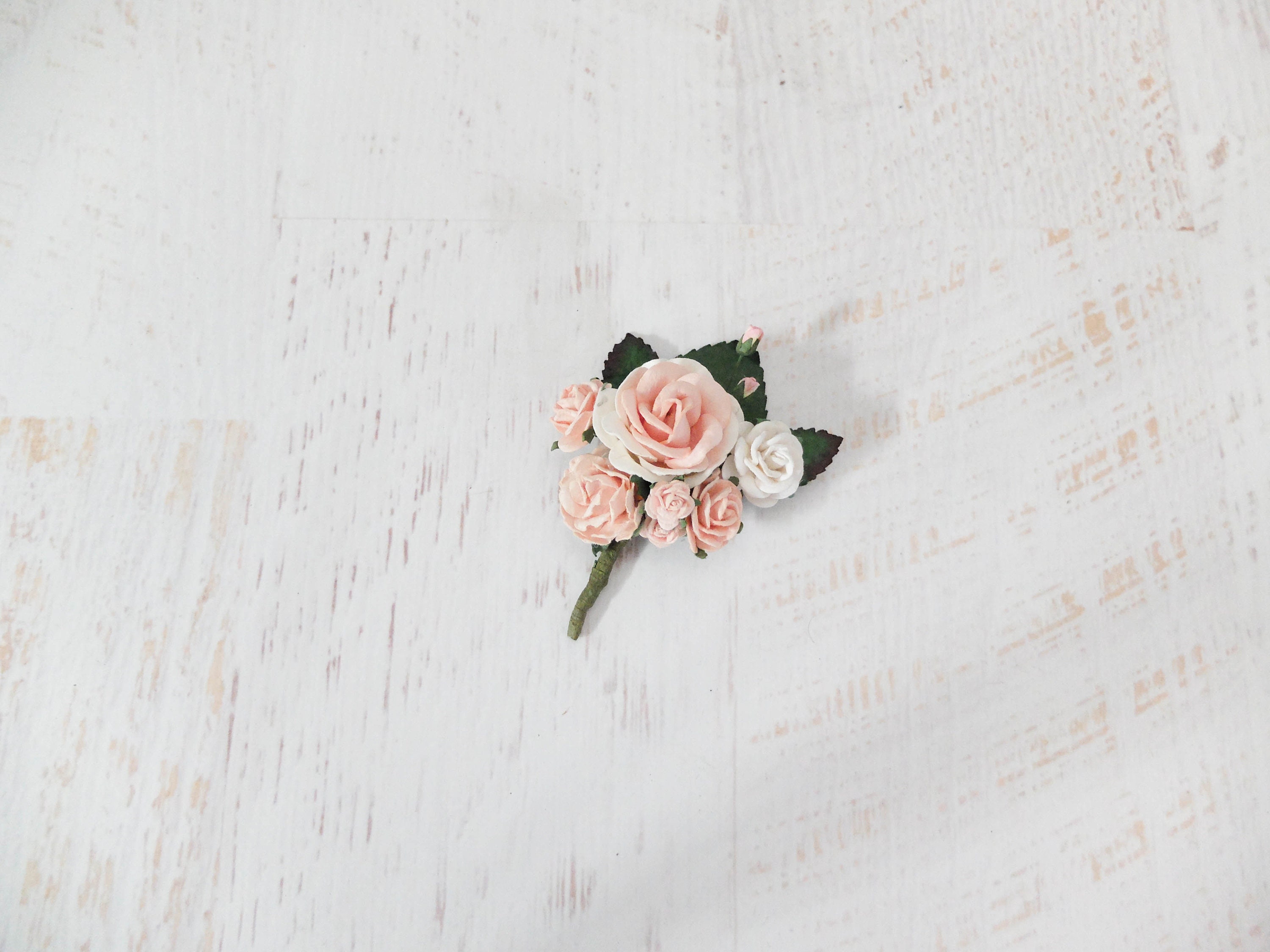 Blush Pink White Flower Boutonniere Buttonhole Wedding - Etsy