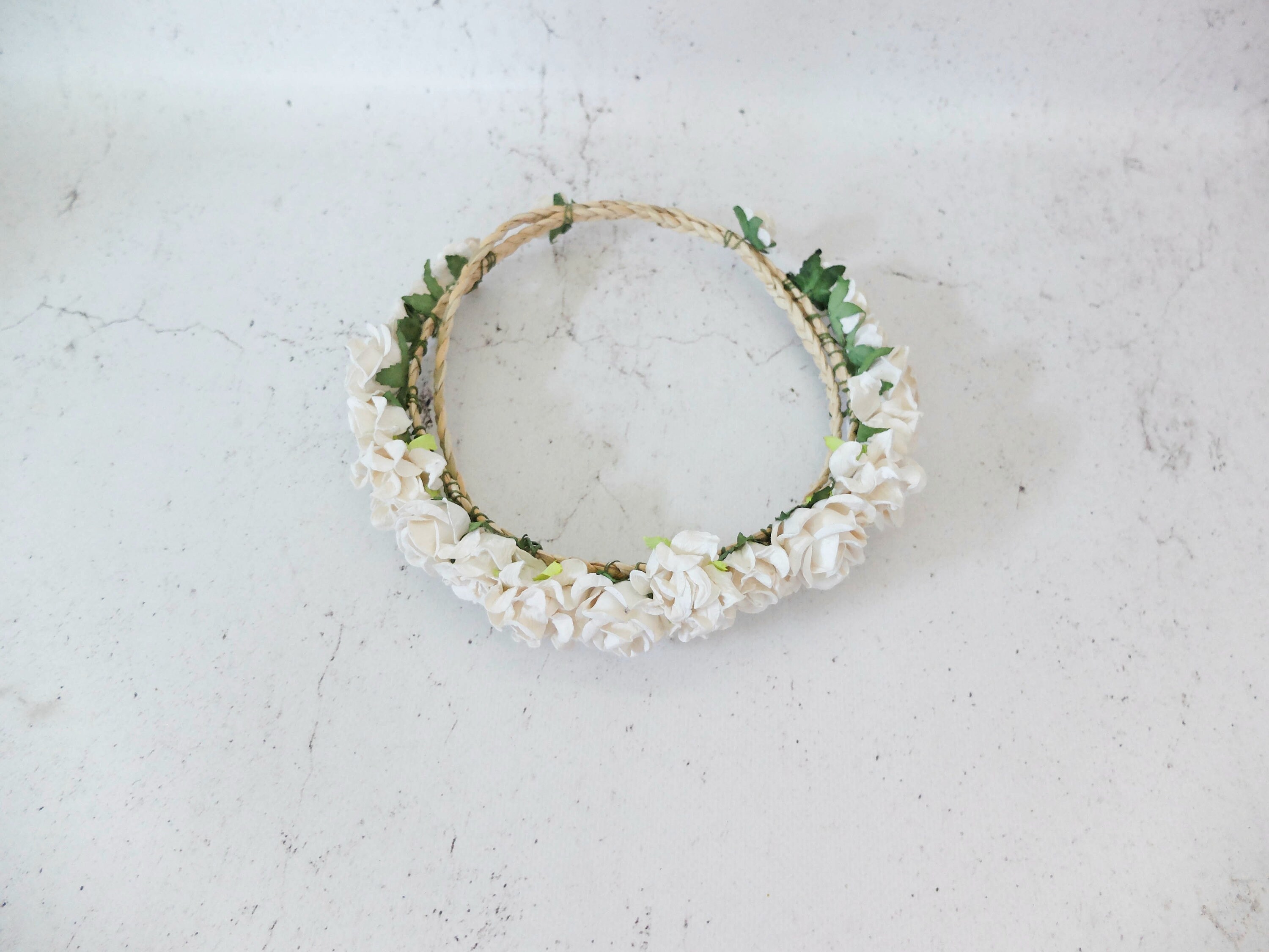 White Fluffy Flowers Crown Headpiece Wedding Floral Halo - Etsy