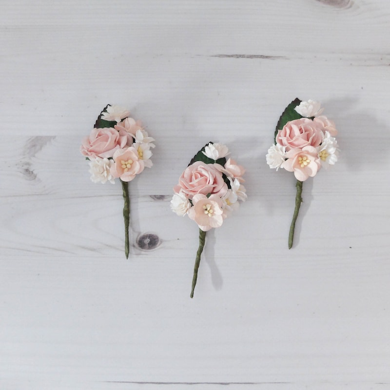 Blush Boutonniere - Etsy