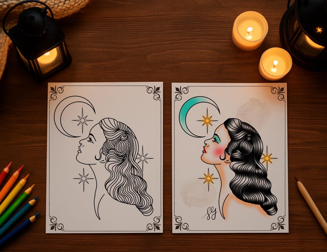 Star Girl Coloring Page - Etsy