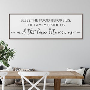 Bless the Food Family Sign, Modern Farmhouse Wall Decor, Anniversary ...