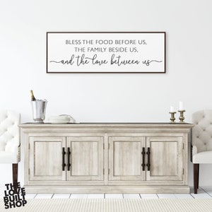 Bless the Food Family Sign, Modern Farmhouse Wall Decor, Anniversary ...