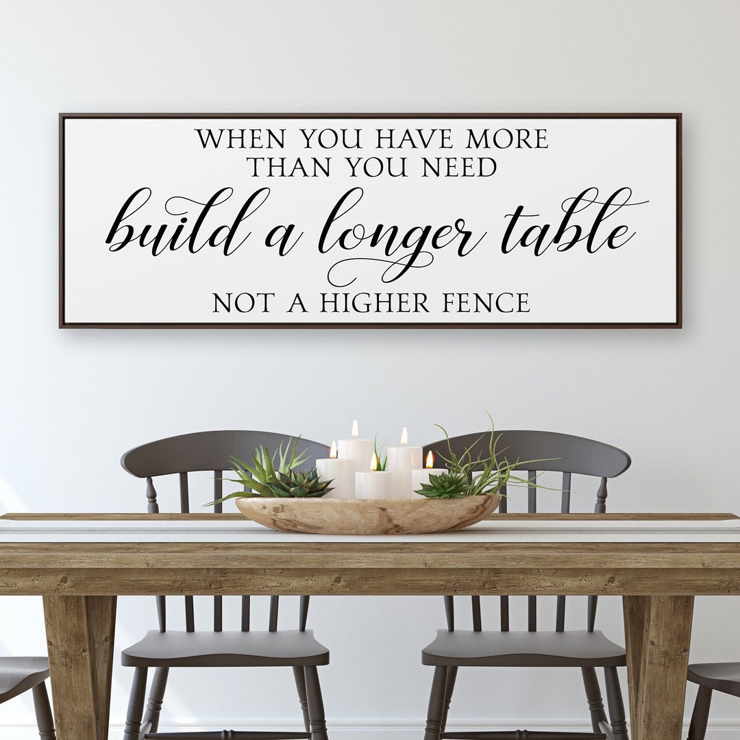 Build a Longer Table Sign, Modern Farmhouse Wall Decor, Anniversary ...