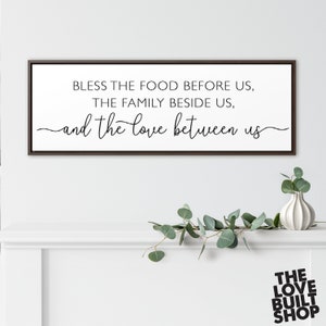 Bless the Food Family Sign, Modern Farmhouse Wall Decor, Anniversary ...
