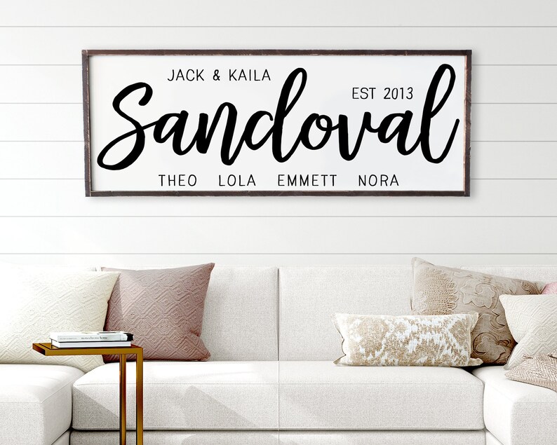 Last Name Sign Family Name Sign Wedding Gift - Etsy