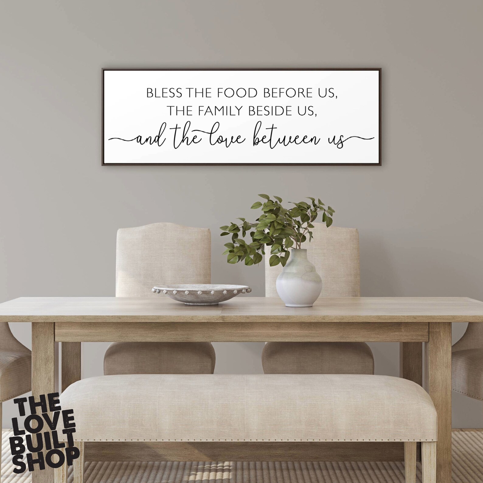Bless the Food Family Sign, Modern Farmhouse Wall Decor, Anniversary ...