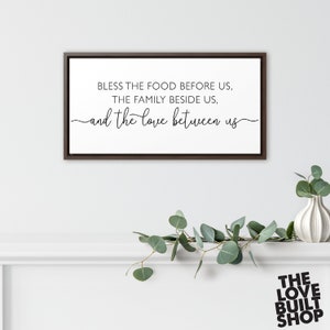 Bless the Food Family Sign, Modern Farmhouse Wall Decor, Anniversary ...