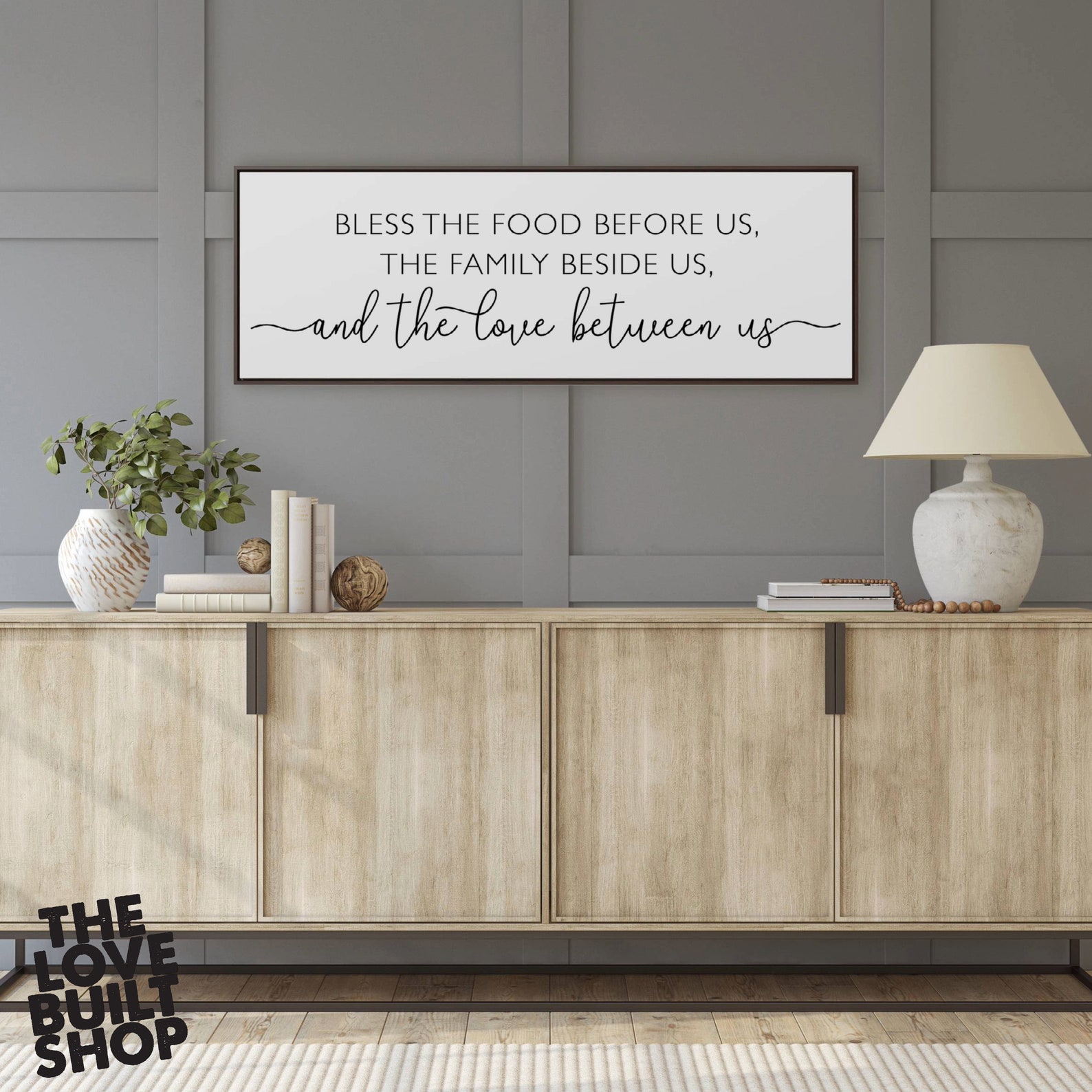 Bless the Food Family Sign, Modern Farmhouse Wall Decor, Anniversary ...