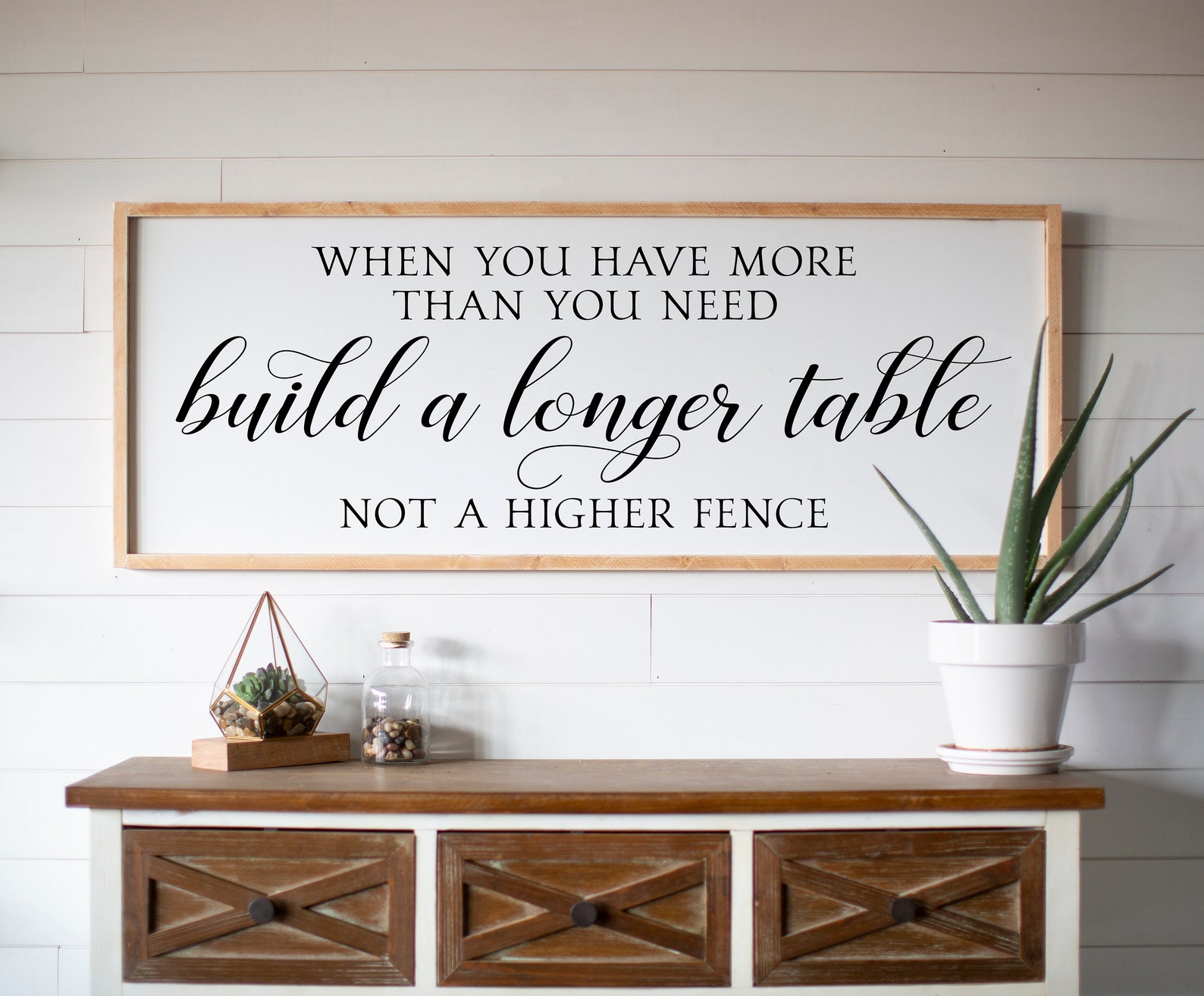 Build a Longer Table Sign Modern Farmhouse Wall Decor | Etsy