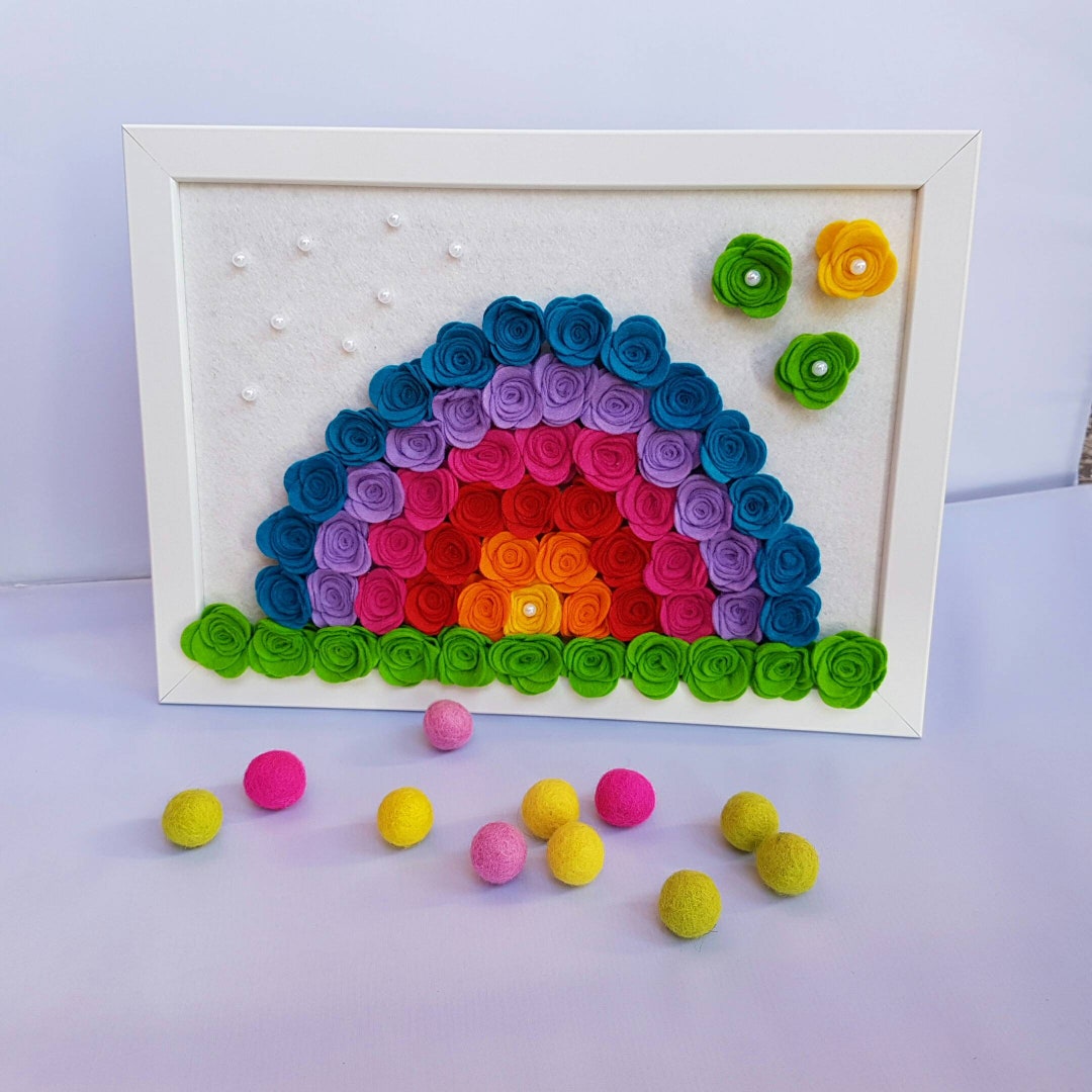 Rainbow Picture Frame Rainbow Flowers Picture Frame Rainbow - Etsy