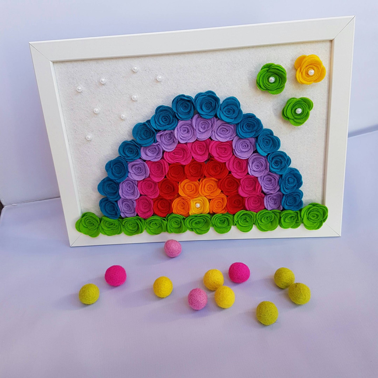 Rainbow Picture Frame Rainbow Flowers Picture Frame Rainbow - Etsy