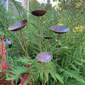 Steel Bloom Kinetic Sculpture: Rusty Metal Garden Art - Etsy