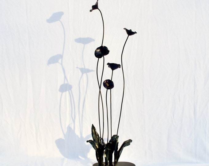 Metal Poppy Sculpture/forged Metal Flowers/gift/poppy/sale - Etsy