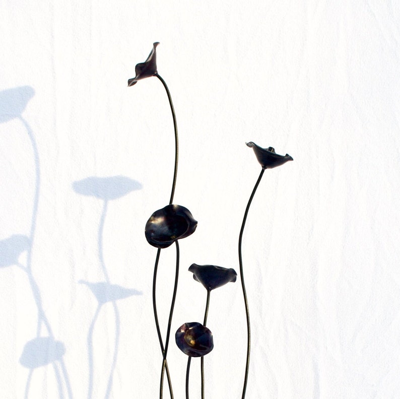 Metal Poppy Sculpture - Etsy