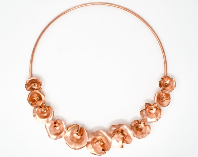 Copper Flower Wreath, Handmade Door Wreath - Etsy