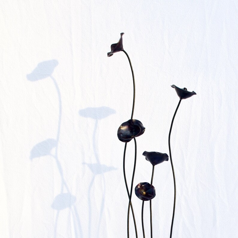 Metal Poppy Sculpture - Etsy