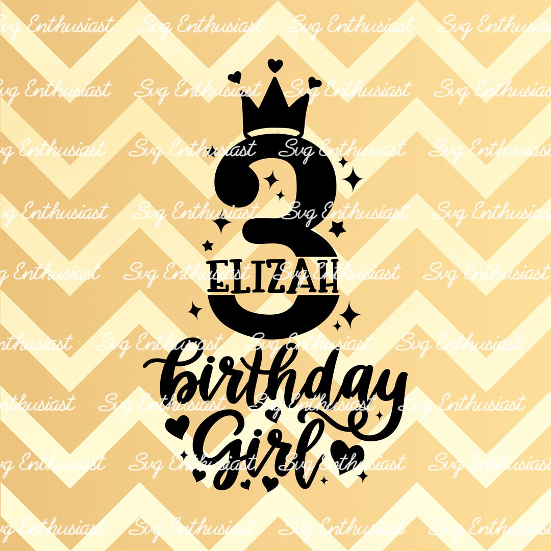 Birthday Girl SVG, 3 Years Old SVG, Three SVG, Three Birthday Svg,3rd ...
