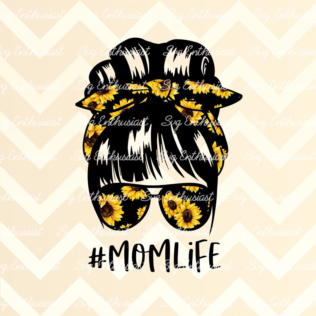 Mom Life Sunflower PNG, Mom Skull Digital Download, Bangs Sublimation ...