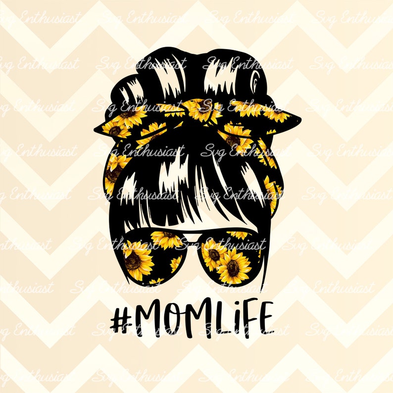 Mom Life Sunflower PNG Mom Skull Digital Download Bangs - Etsy