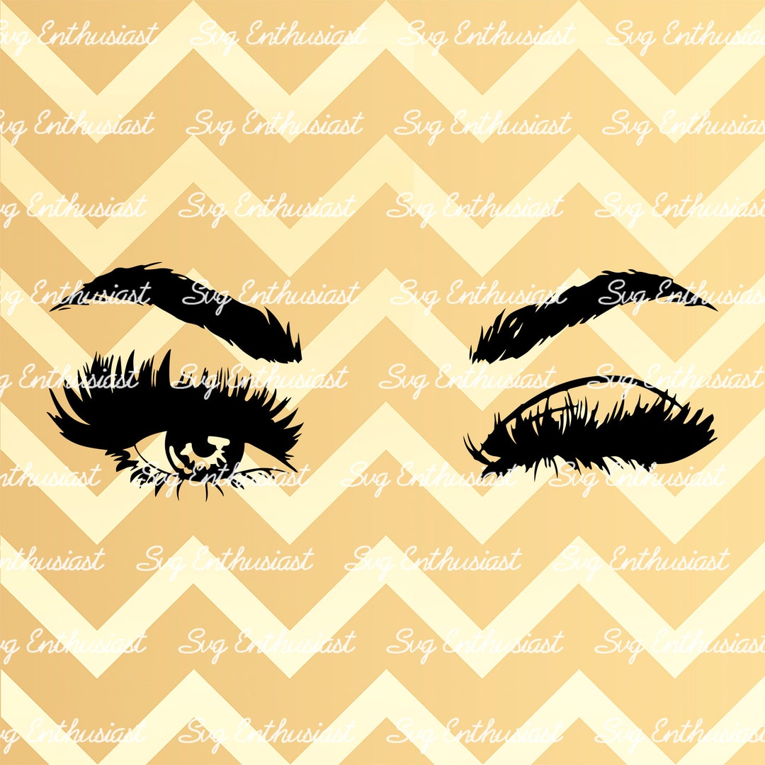 Wink SVG, Woman Eyelashes SVG, Brows SVG, Cricut Explore, Cuttable ...