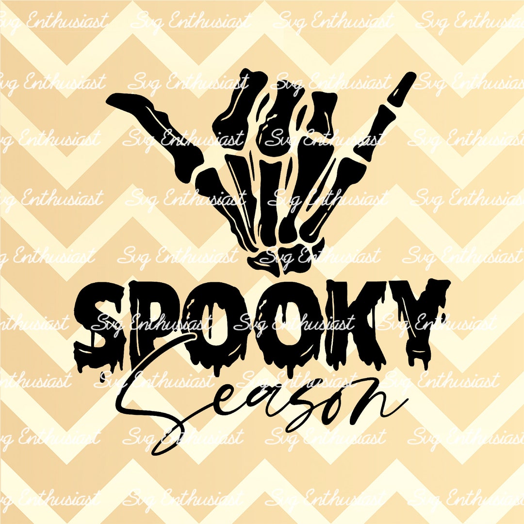 Spooky Season SVG, Skeleton Hand SVG, Halloween SVG, Retro Svg, Groovy ...