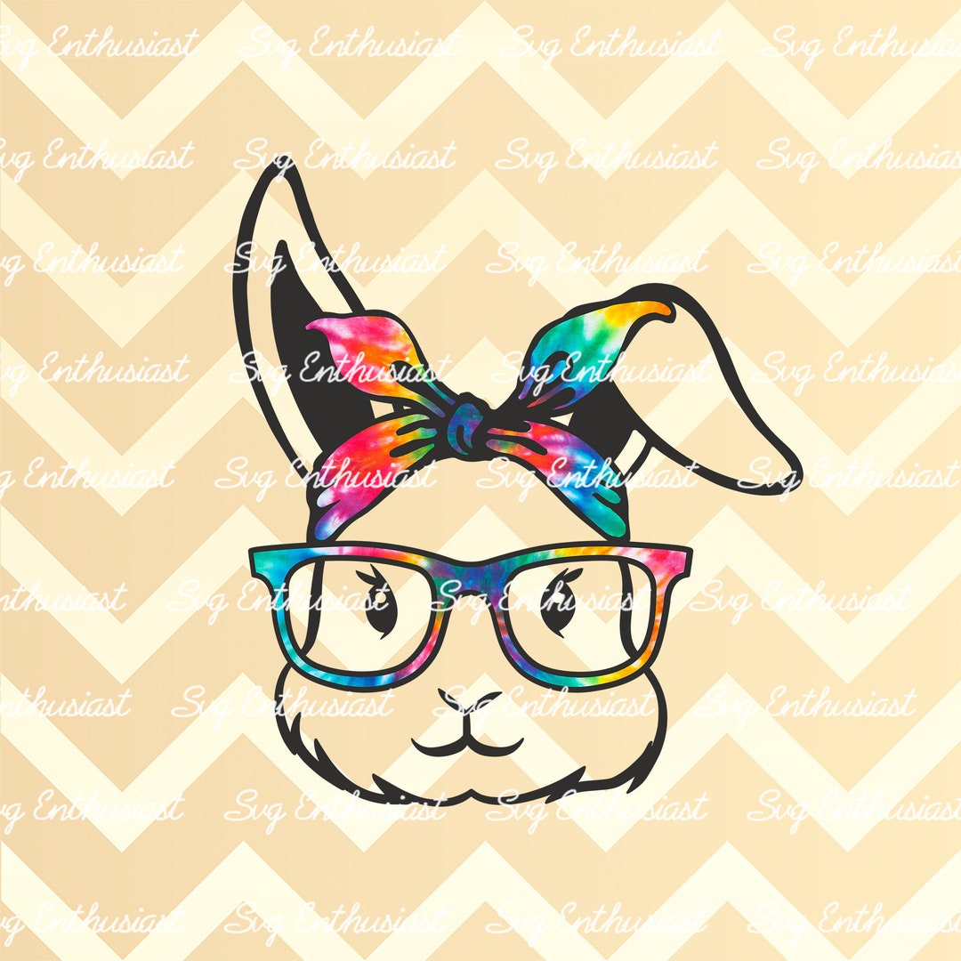 Tie Dye Easter PNG, Bunny With Bandana Digital Download, Cute Bunny ...
