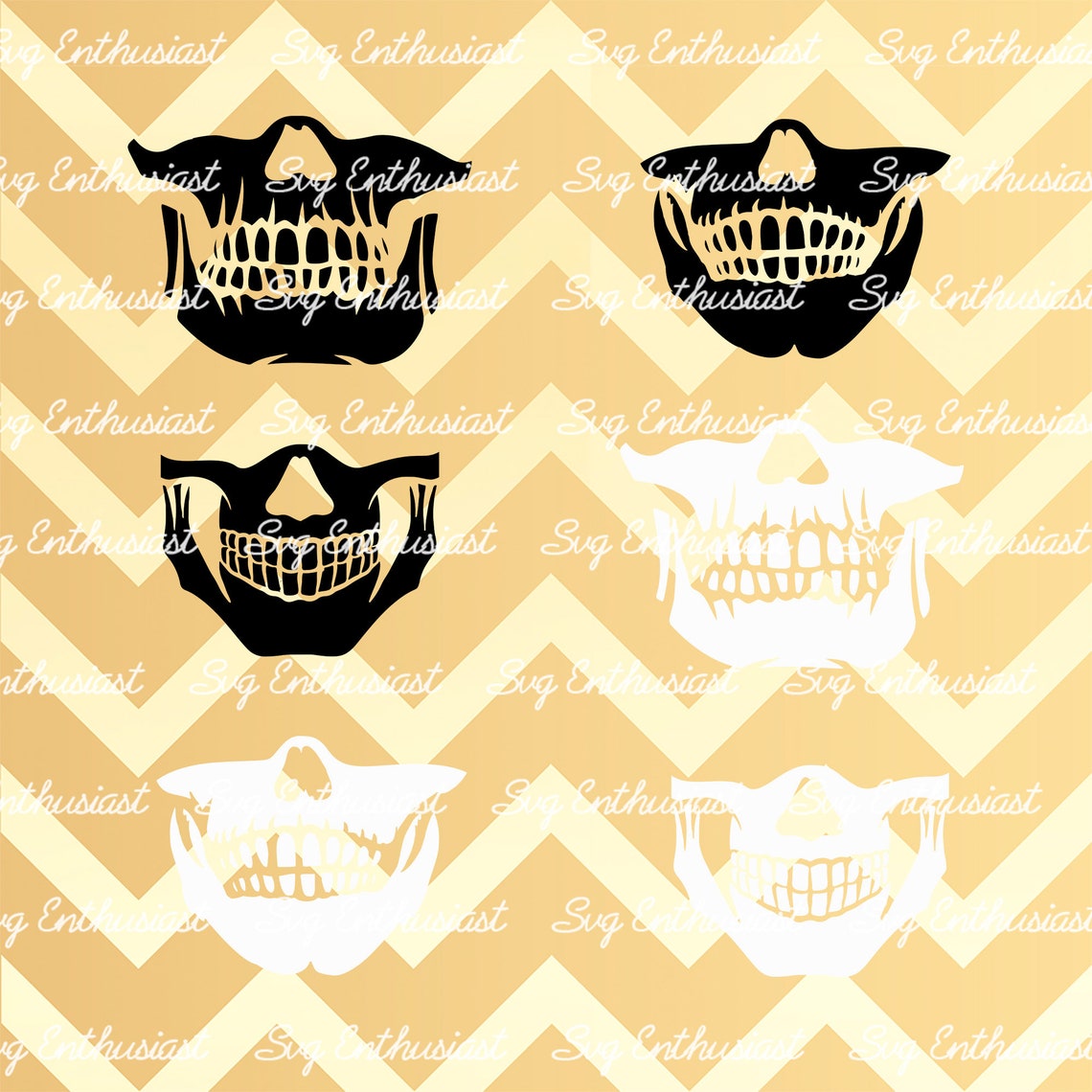 Half Skull Masks SVG Bundle Halloween SVG Skull SVG Mask | Etsy