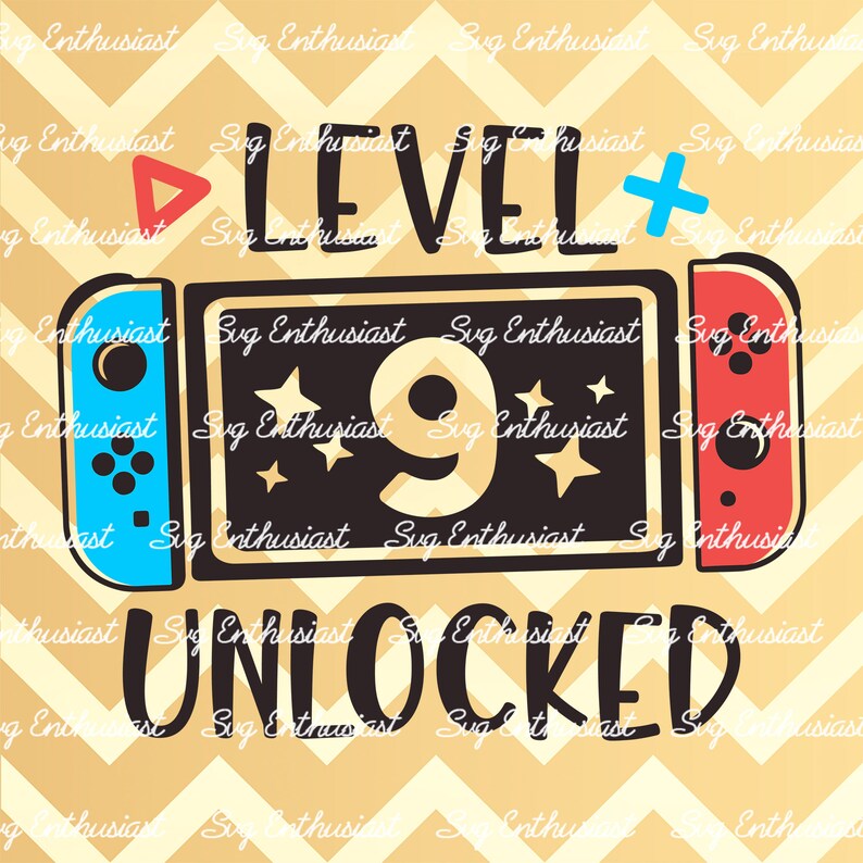 Level 9 Unlocked Birthday SVG 9th Birthday Gamer Svg 9 Years | Etsy