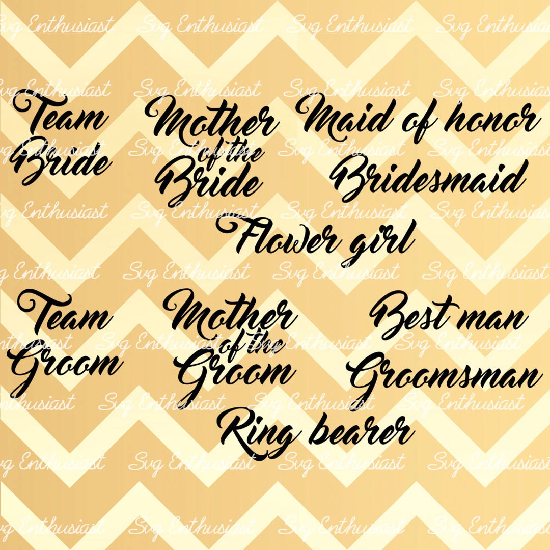 Team Bride Team Groom Bundle Svg, Wedding SVG Cutting File, Cricut ...