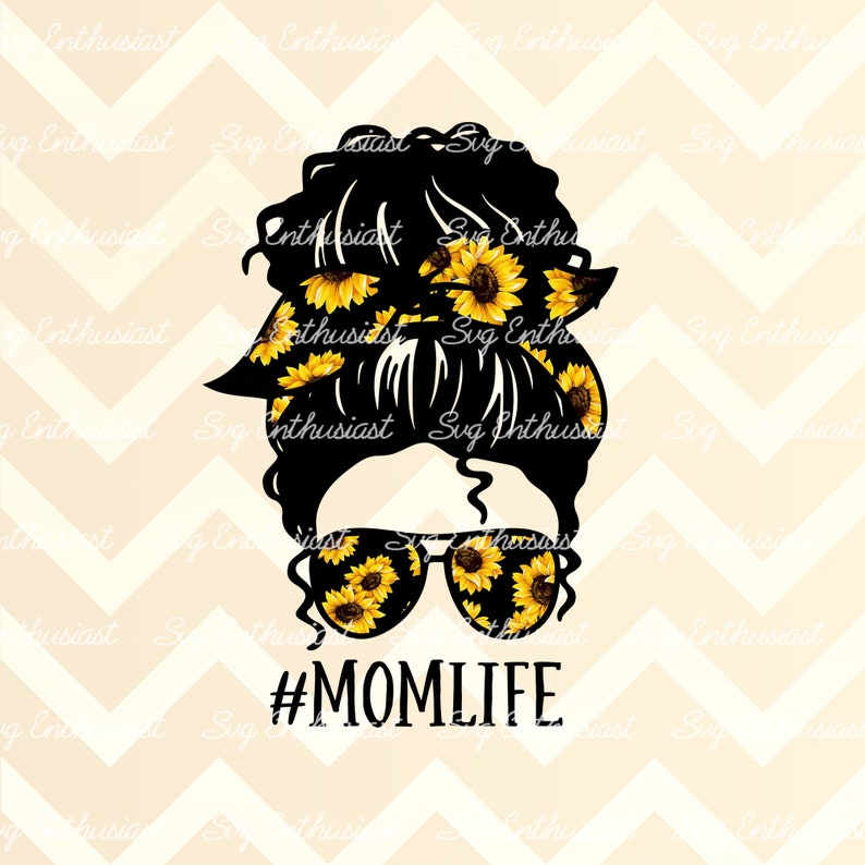 Sunflower Mom Life Curly Hair PNG, Mom Skull Digital Download, Mom ...