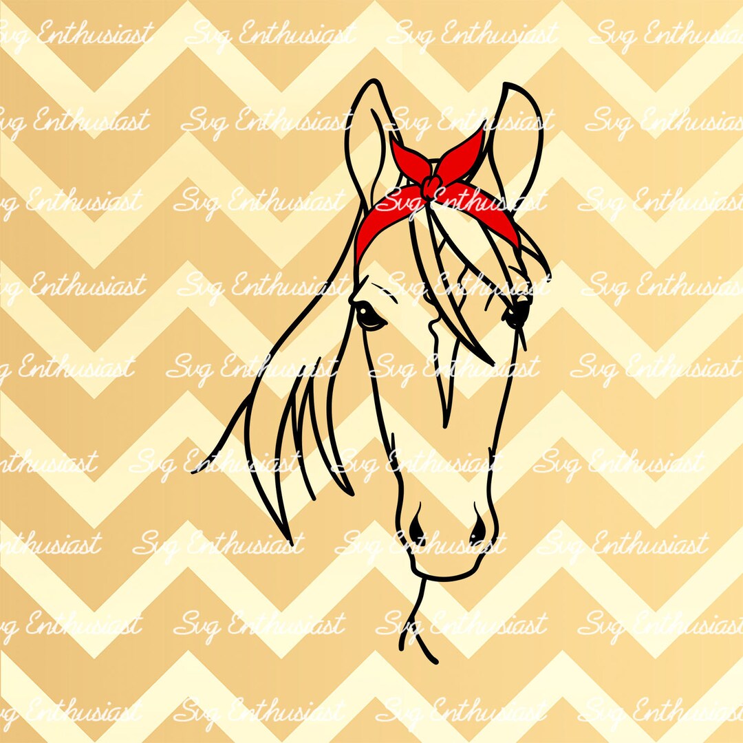 Horse SVG, Bandana SVG, Cute Horse Face Clipart, Farm SVG, Horse ...
