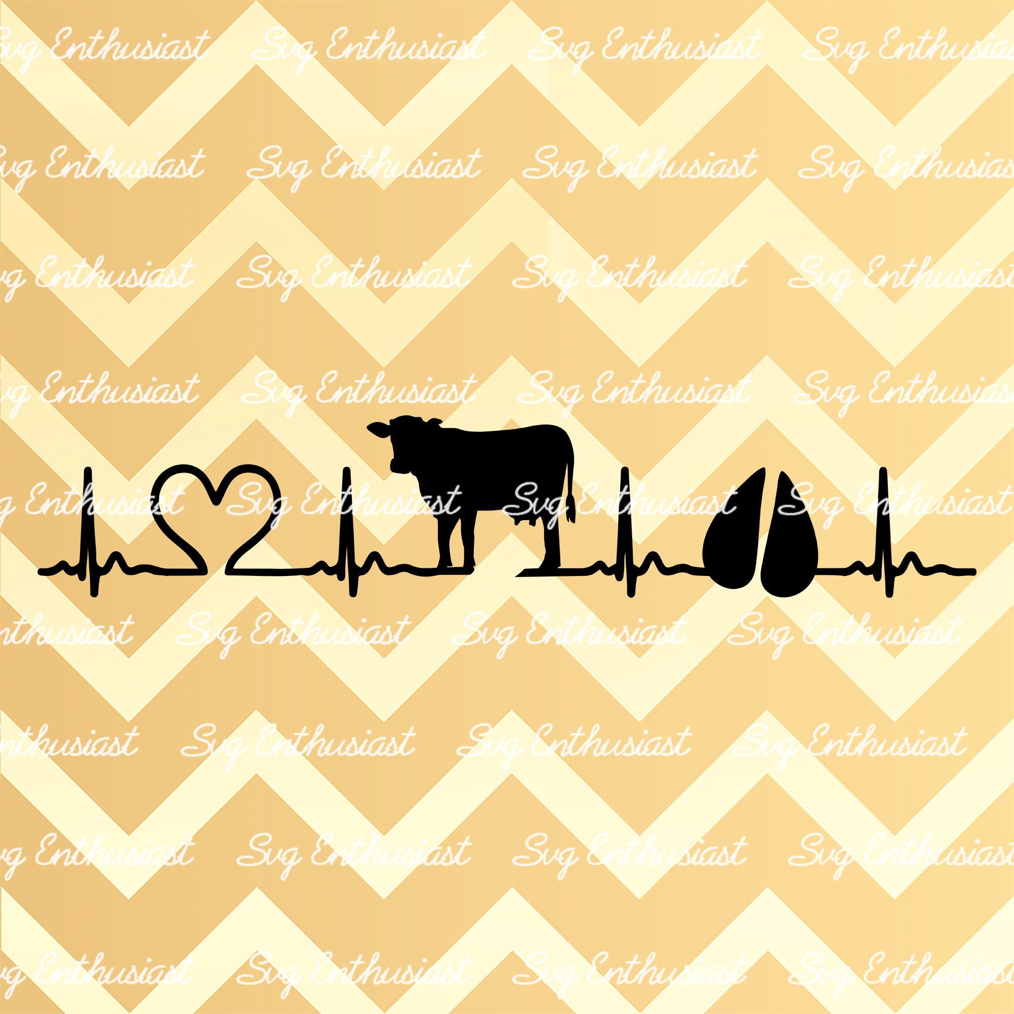 Cow SVG, Cow Heartbeat SVG, Cow Footprint SVG, Cow Heart Svg, Farmhouse ...