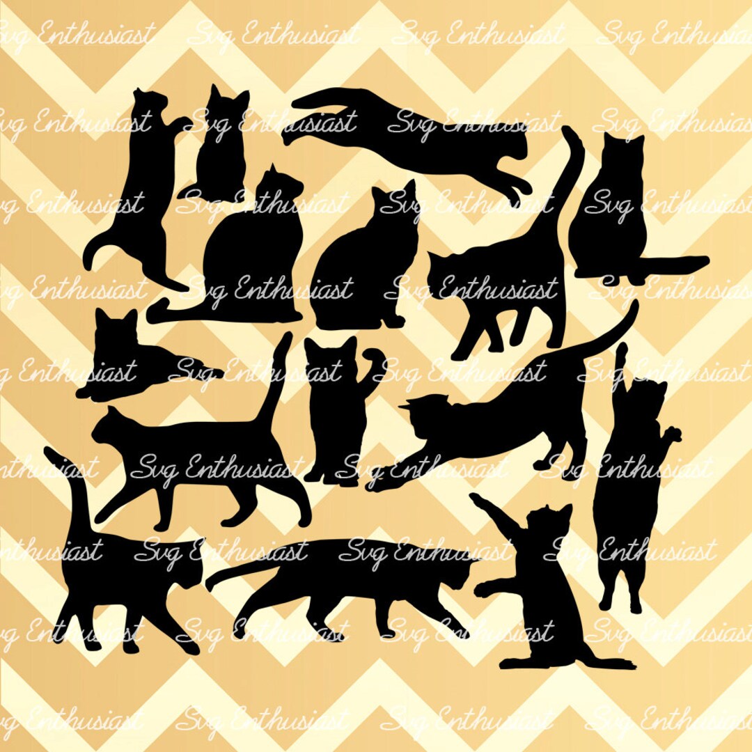 Cats SVG, Cats Silhouette Svg, Cats Bundle SVG, Cats Cut Files, Cats ...
