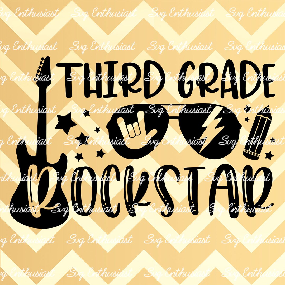 Third Grade Rockstar SVG, School SVG, Graduation SVG, 3rd Grade Svg ...
