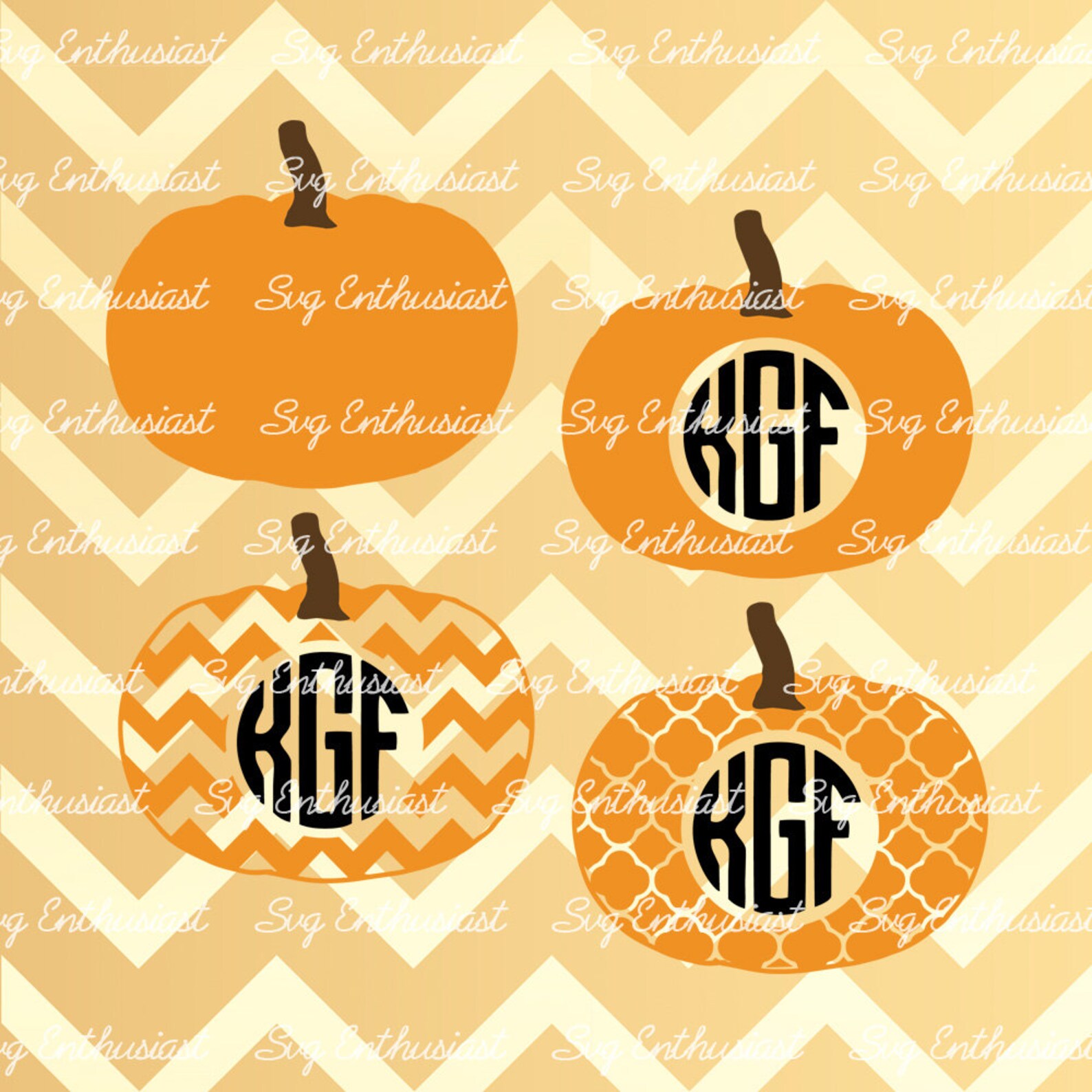 Pumpkin Monogram Frames SVG, Pumpkin Svg, Halloween Svg, Pumpkin ...
