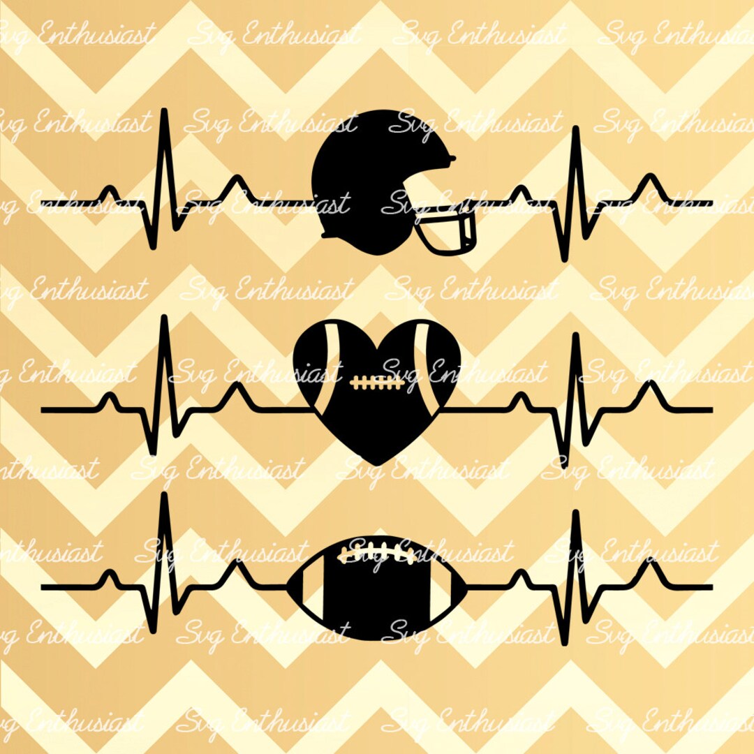 Football Heartbeat SVG, Football EKG Svg, Football Heart Svg, Football ...