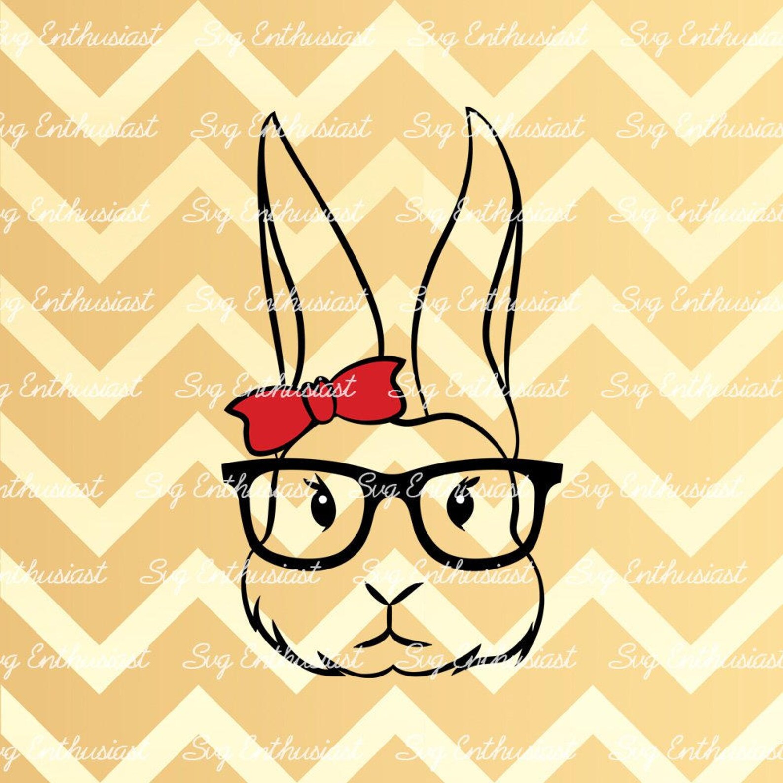 Cute Bunny SVG Happy Easter Svg Easter Svg Geek Bunny Svg - Etsy