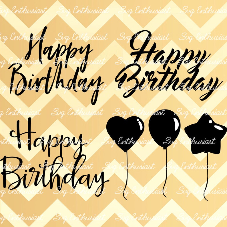 Happy birthday SVG Balloons SVG Birthday cutting file | Etsy