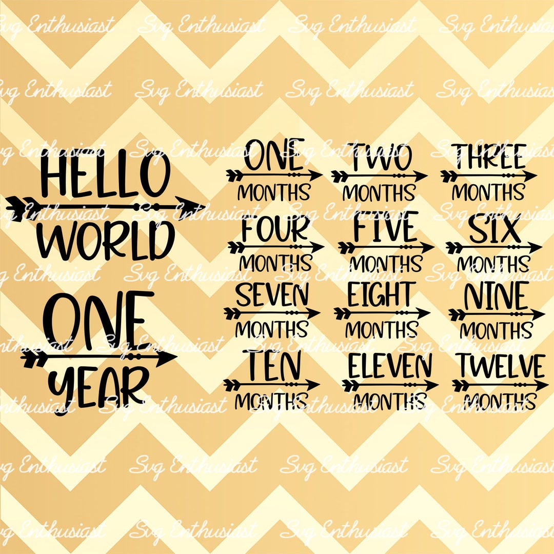 Monthly Milestone SVG, Baby Birthday SVG, Baby Milestone Svg, Hello ...