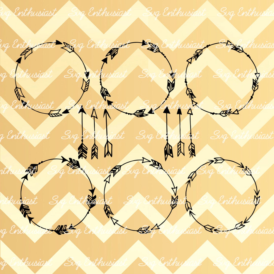 Arrows Monogram Frames SVG, Arrows SVG, Arrows Frames Svg, Circle ...