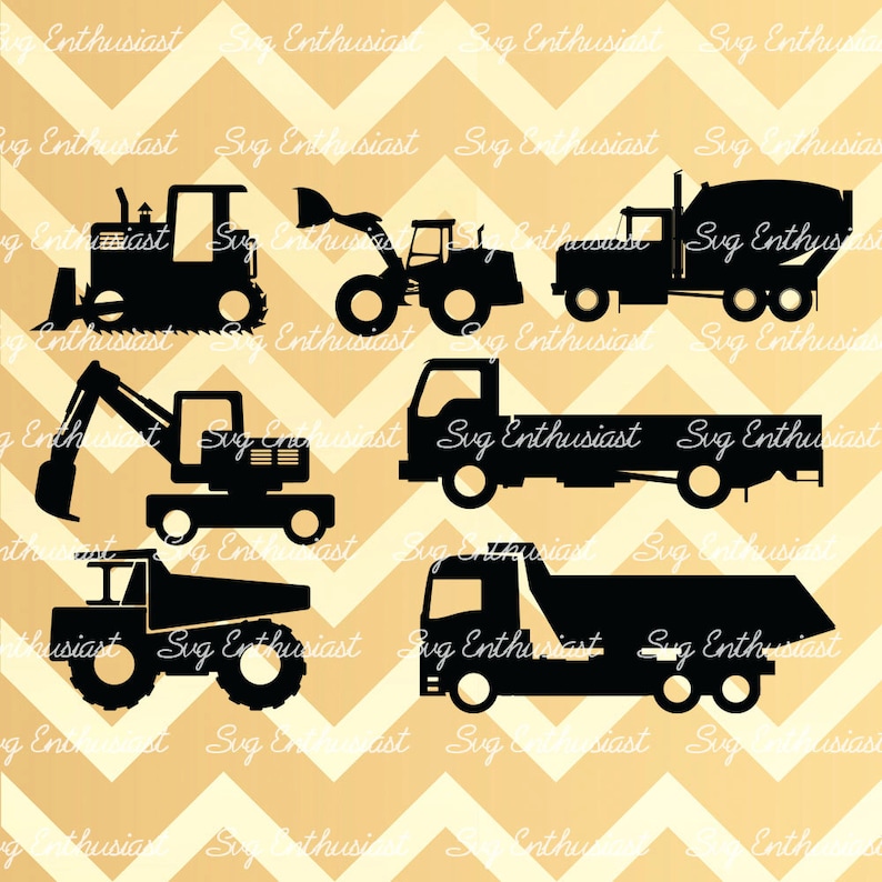 Construction Vehicles Silhouette SVG Truck SVG Lorry SVG - Etsy