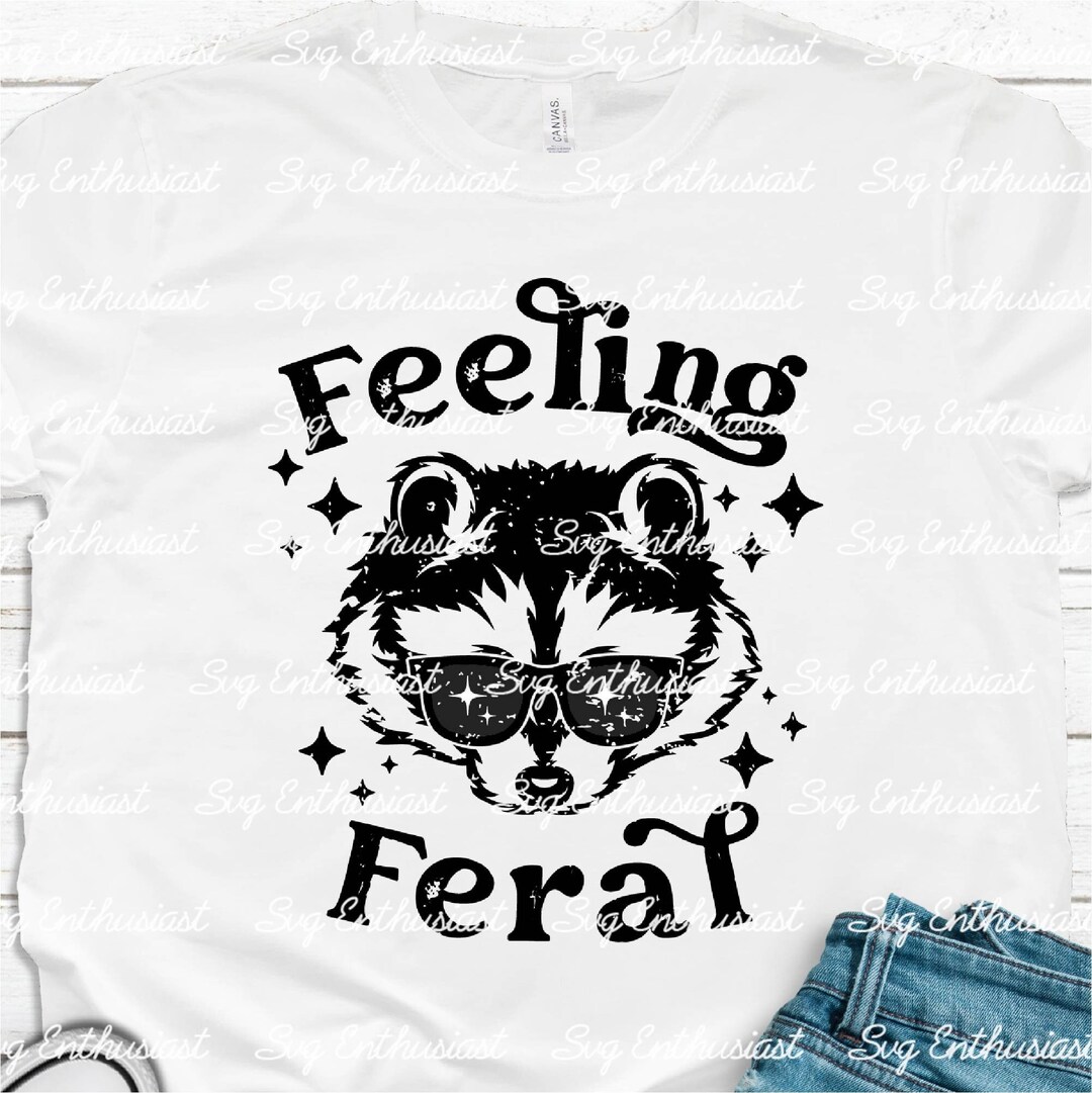 Feeling Feral SVG, Raccoon SVG, Distressed Feral Raccoon Svg, Cricut ...