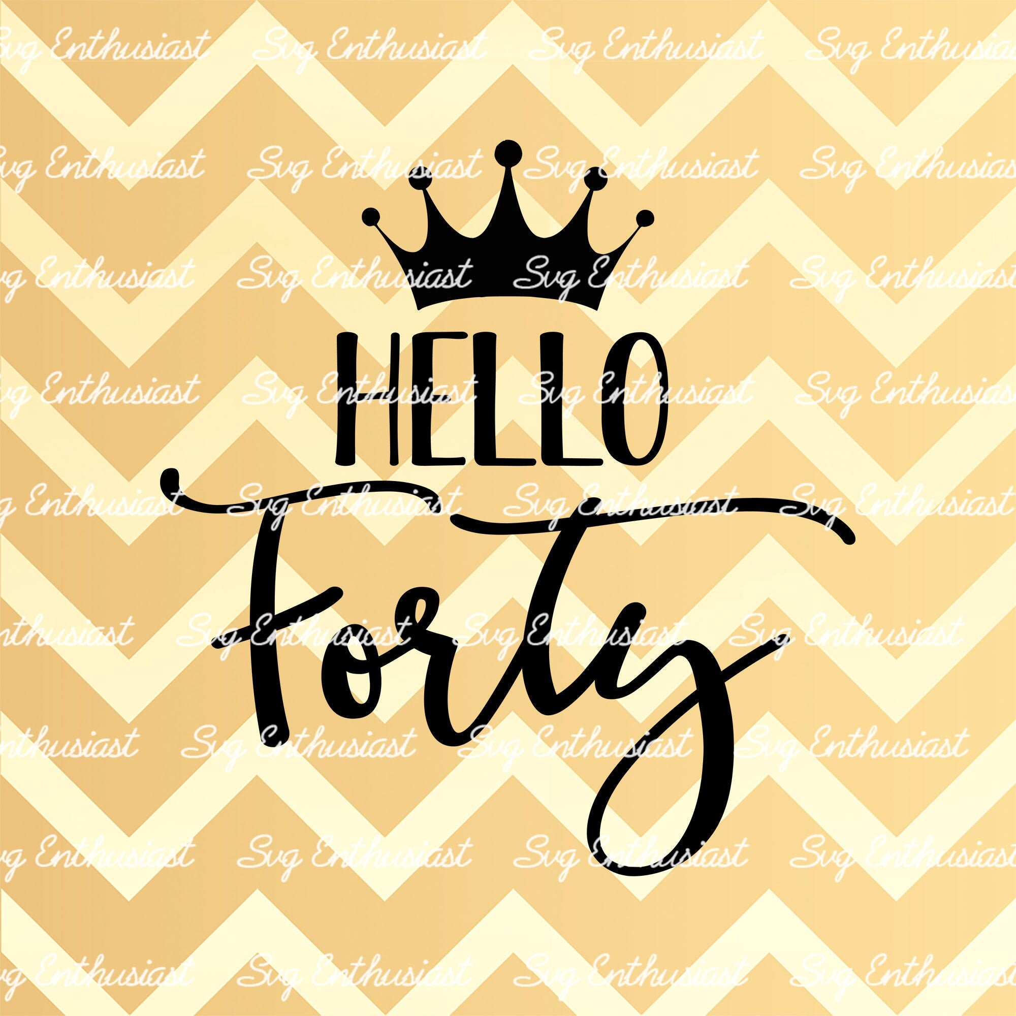 Hello Forty SVG Fortieth SVG 40th Birthday Svg 40 & - Etsy