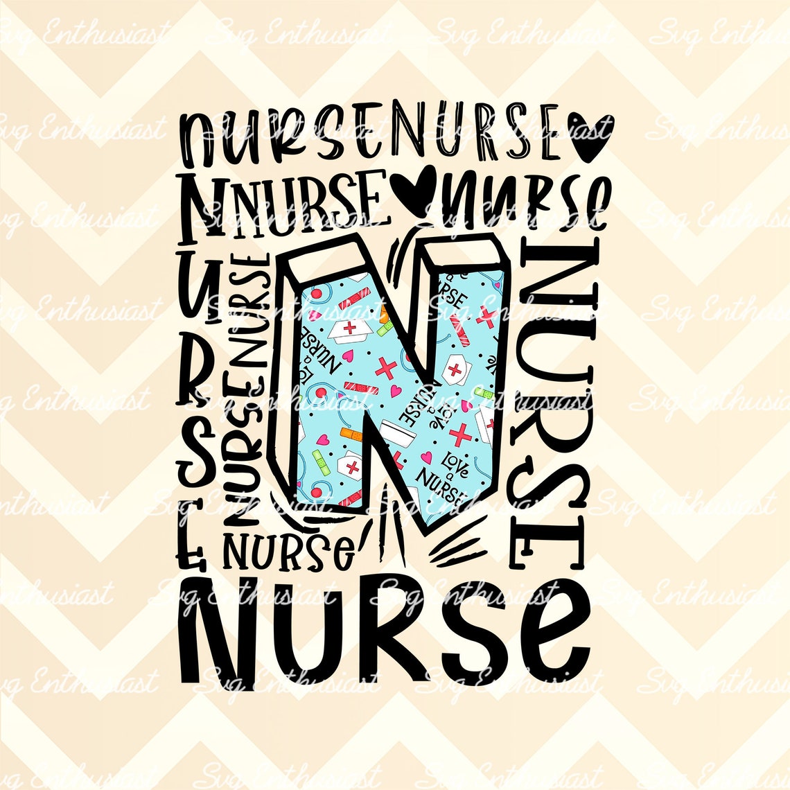 Nurse Typography PNG Nurse Print Sublimation RN Nurse Life | Etsy