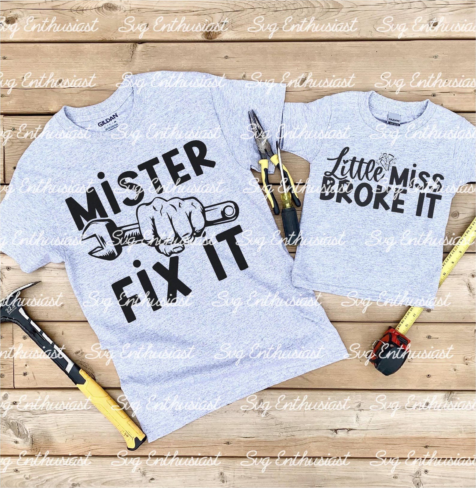 Mister Fix It SVG, Little Miss Broke It SVG, Father's Day Svg, Funny ...
