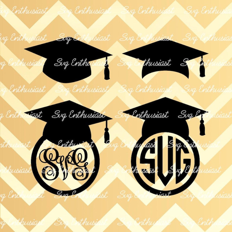 Graduation Cap Monogram Frame SVG Graduation SVG Highschool | Etsy