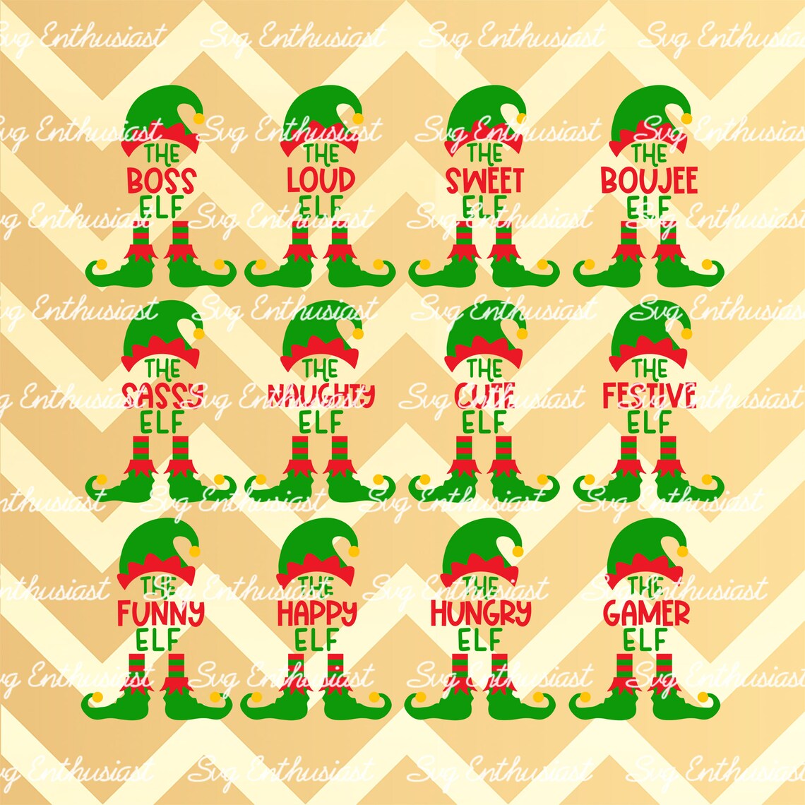Elf Family Bundle SVG, the Boss Elf SVG, the Naughty Elf SVG, the ...