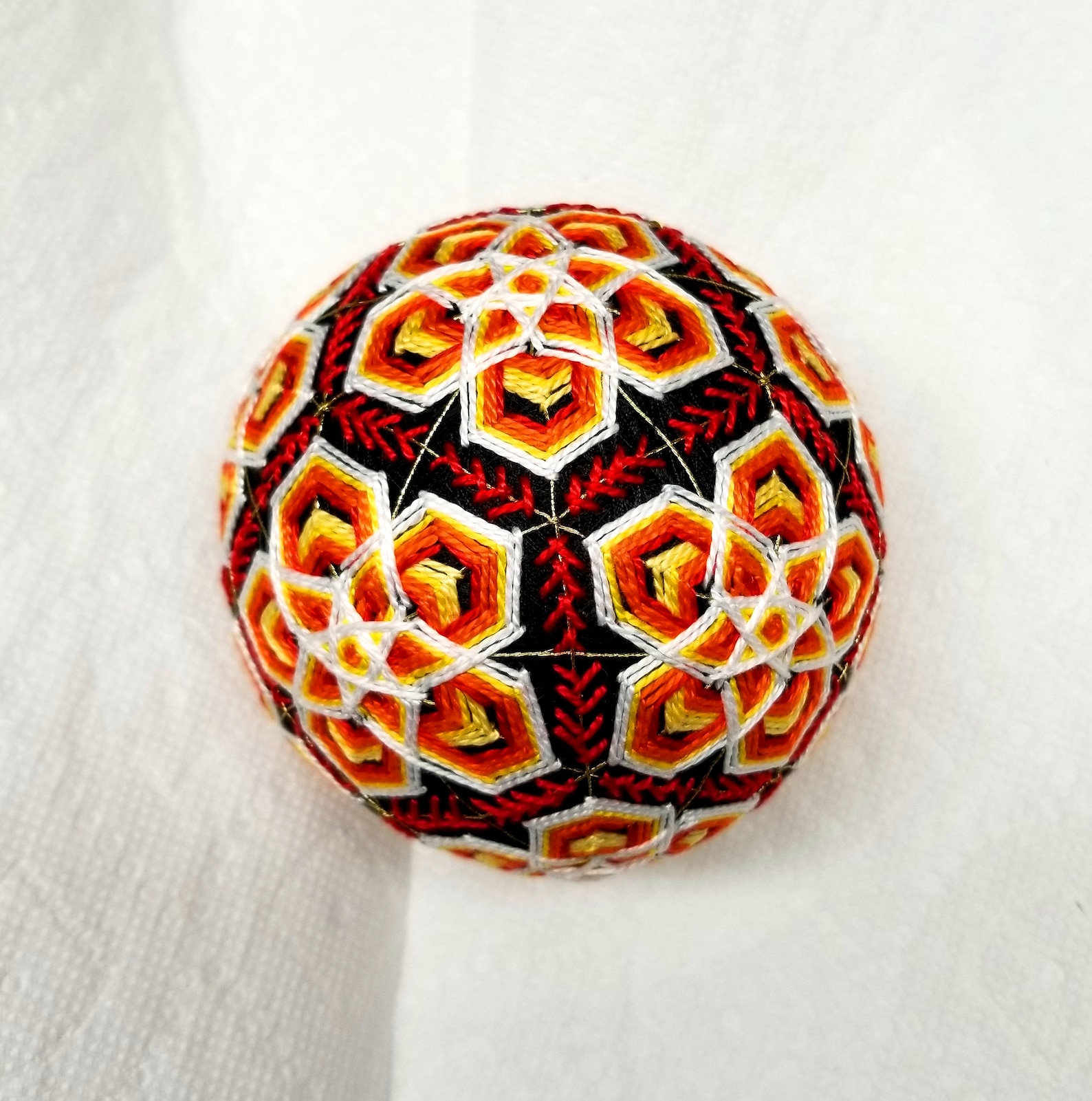 4 Inch Diameter Japanese Temari Ball (embroidered Ornamental Ball ...