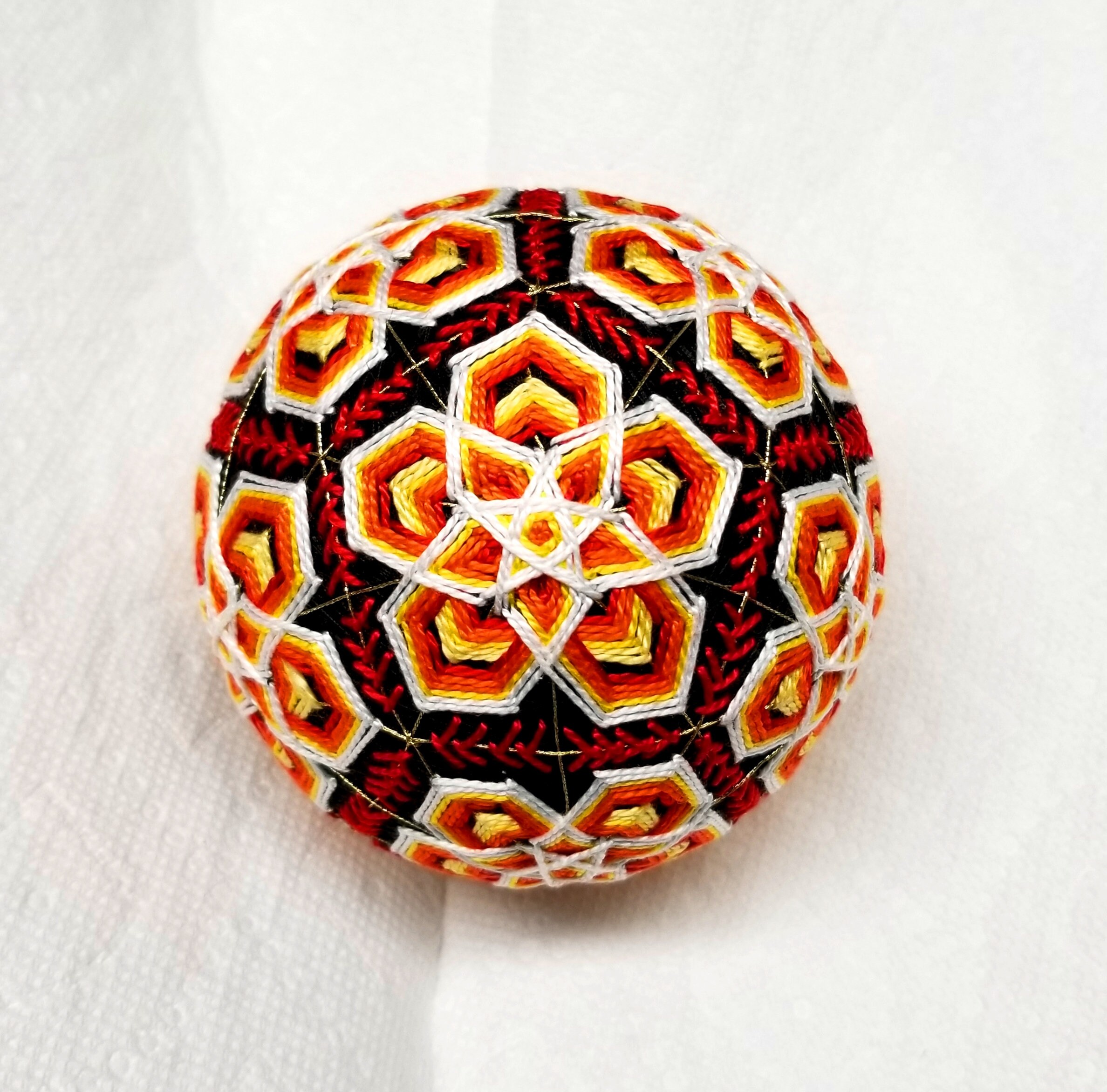 4 Inch Diameter Japanese Temari Ball (embroidered Ornamental Ball ...