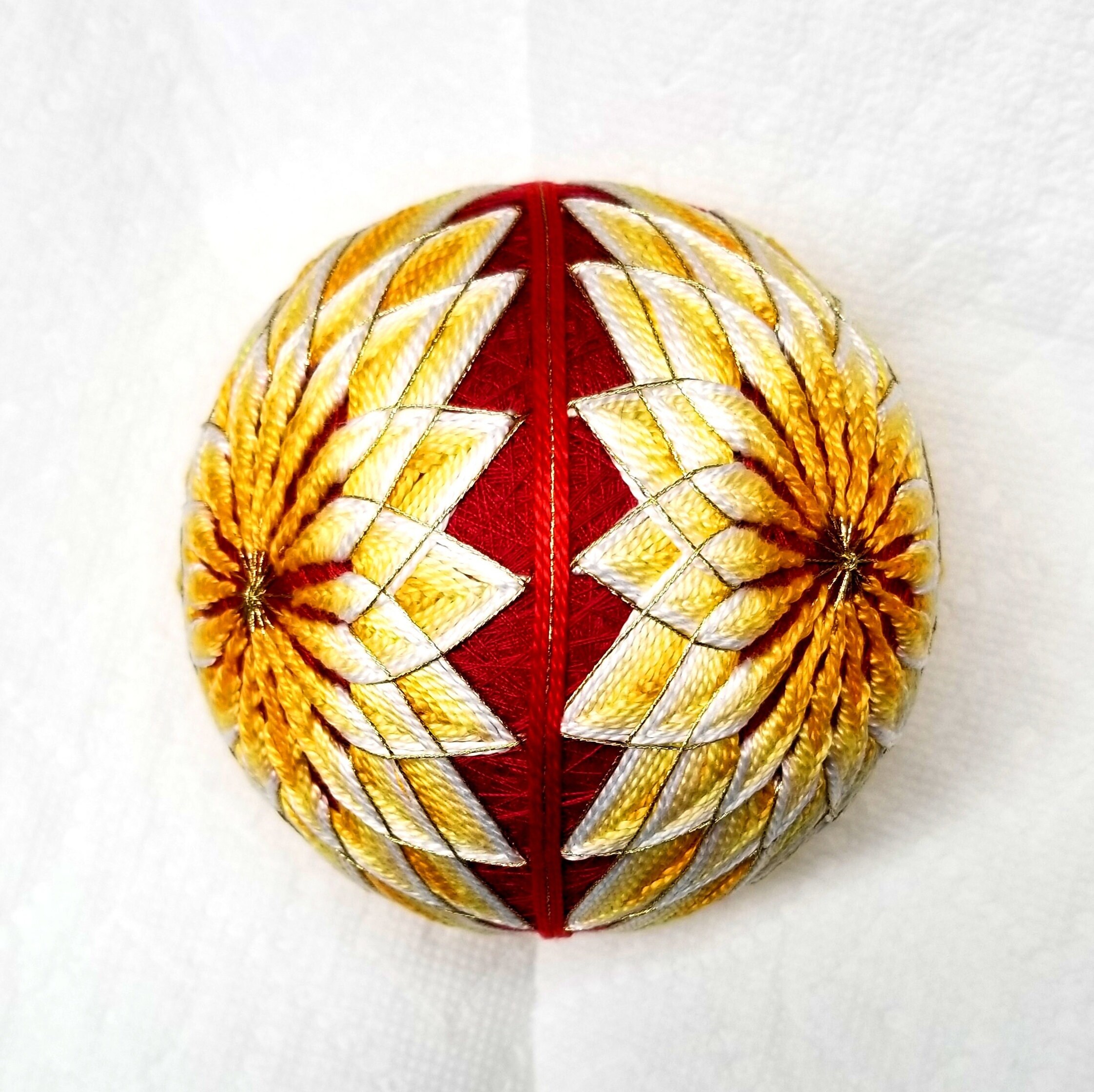 4 Inch Diameter Japanese Temari Ball (embroidered Ornamental Ball ...